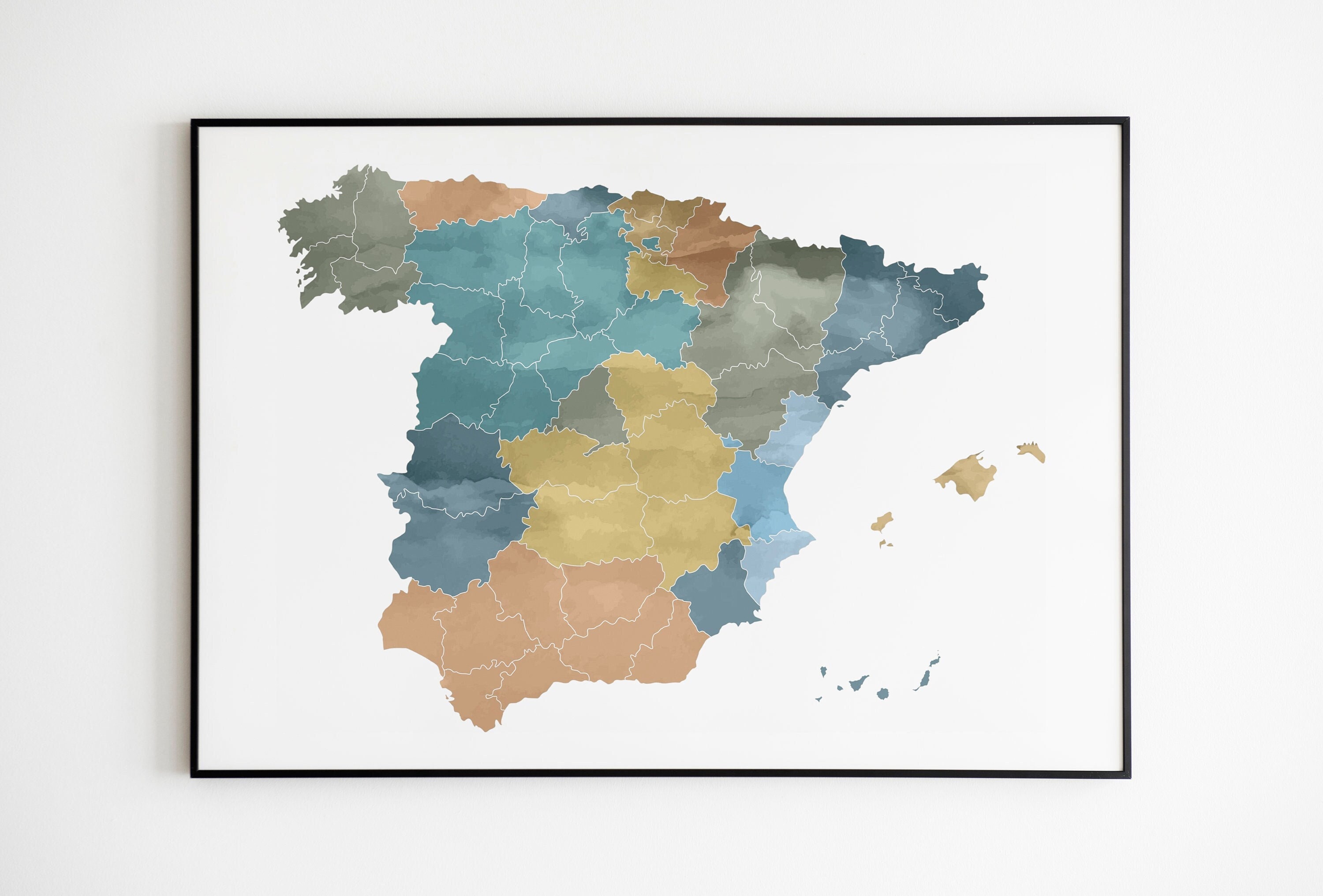 Spain Printable Poster Spain Map Spain Map Poster Print Digital ...