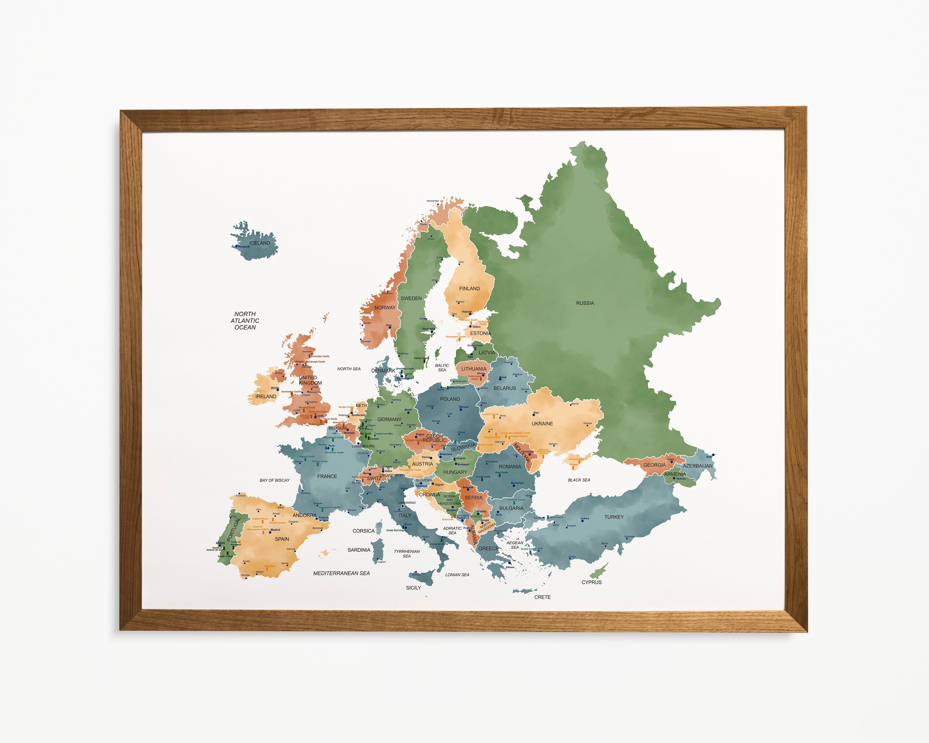 Push Pin Europe Map, Map on Photo Paper, Personalized Europe Map ...