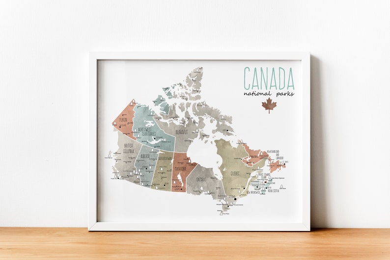 Canada Map Printable Poster Canada Map Digital Download Personalized ...