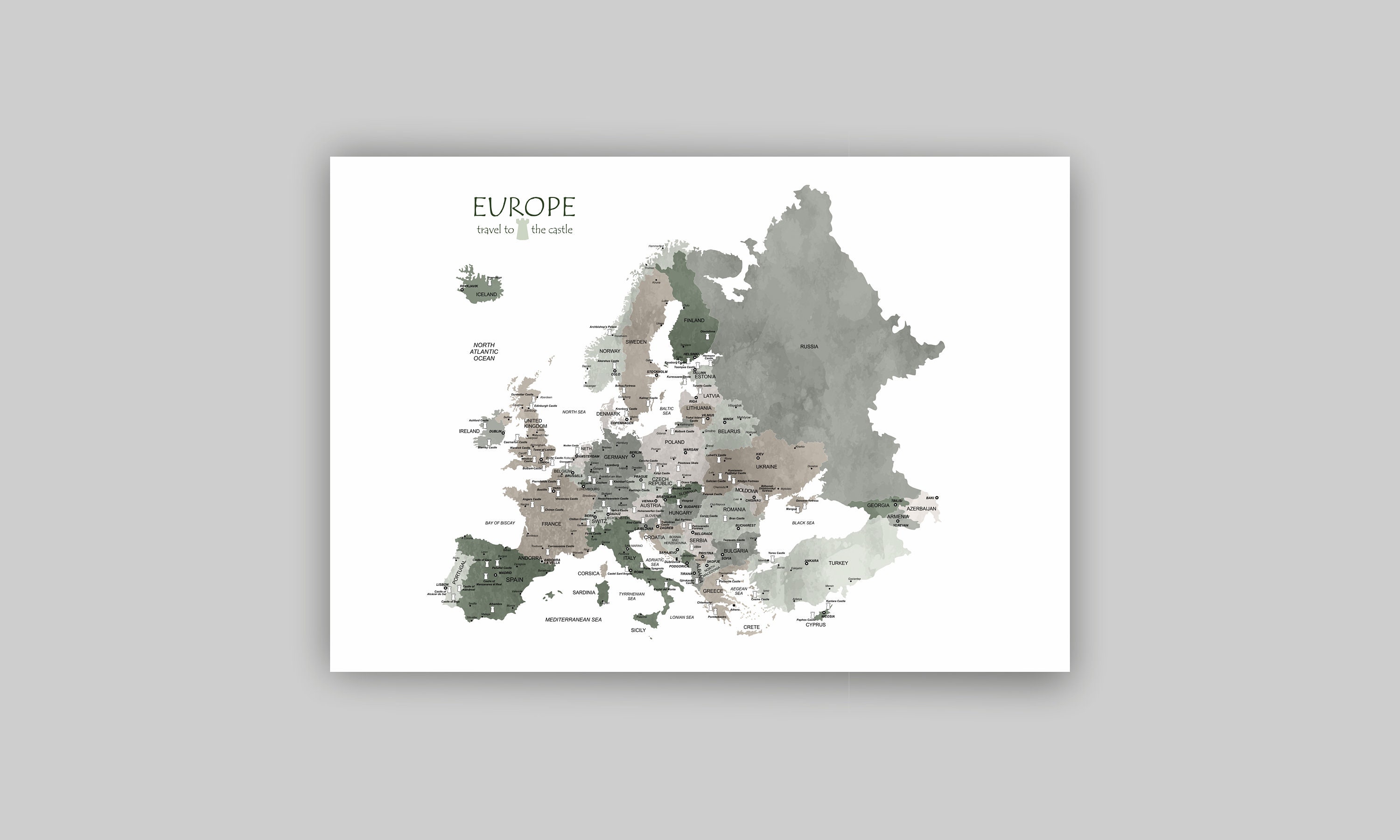 Push Pin Europe Map, Map on Photo Paper, Personalized Europe Map ...