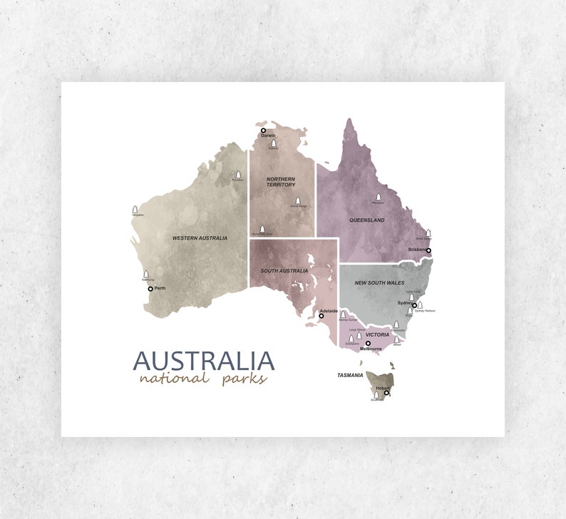 Printable Australia Map Australia Map Australia Poster Digital - Etsy ...
