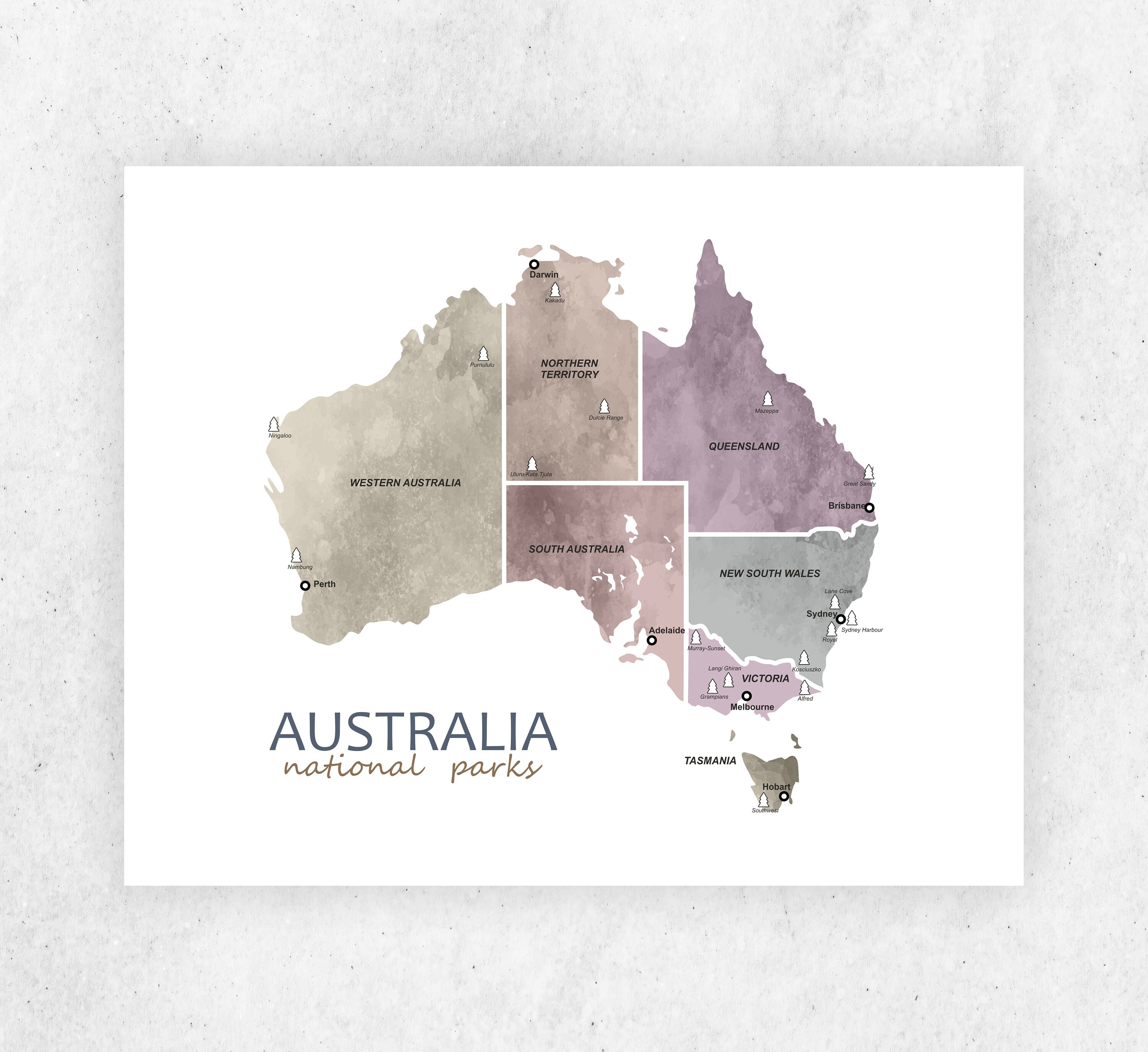 Printable Australia Map Australia Map Australia Poster Digital Download ...