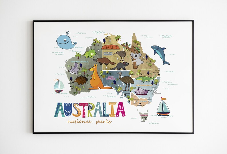 Printable Australia Map Australia Map Australia Poster Digital Download ...