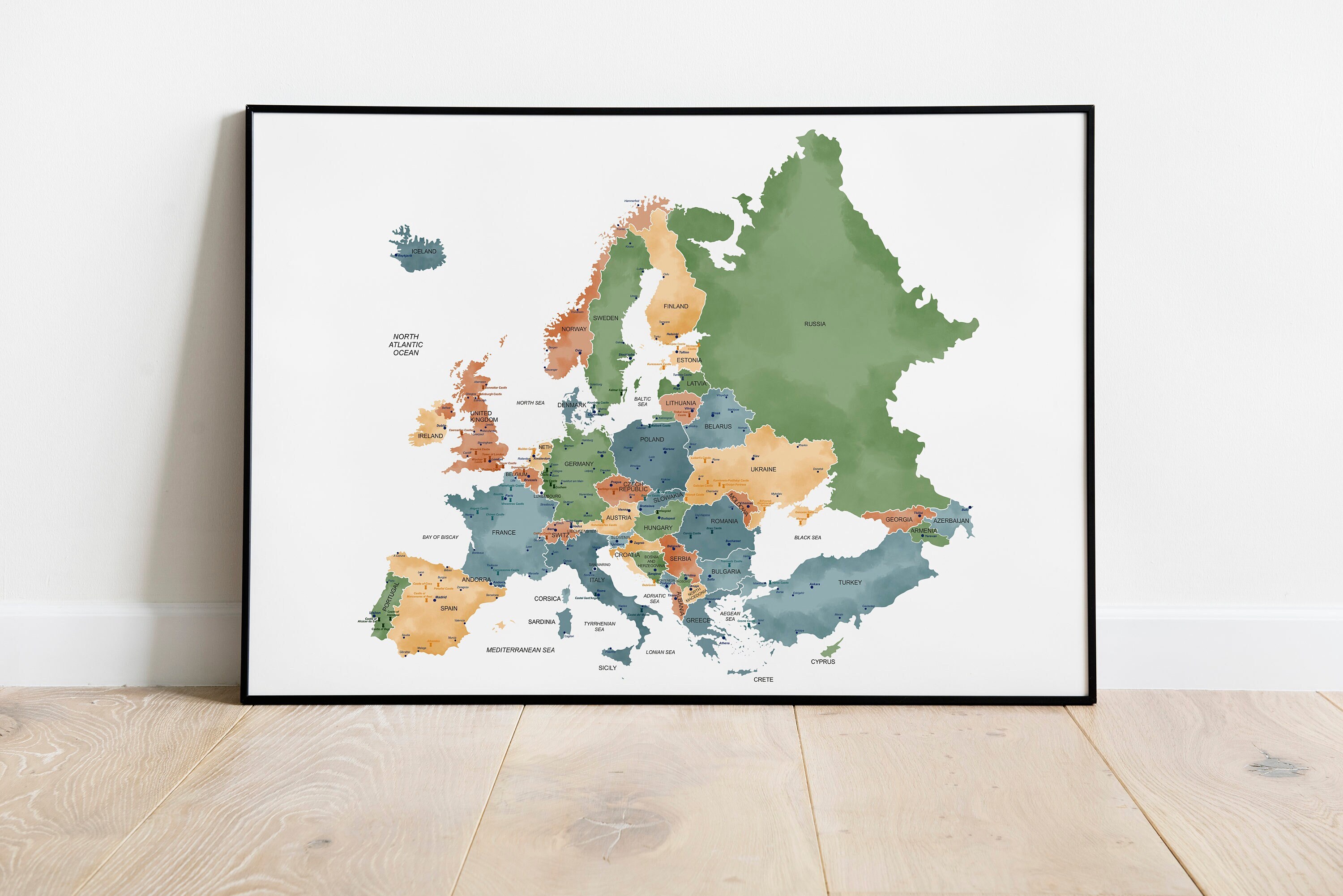 Push Pin Europe Map, Map on Photo Paper, Personalized Europe Map ...