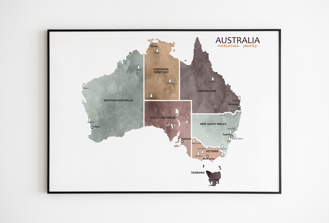 Printable Australia Map Australia Map Australia Poster Digital Download ...