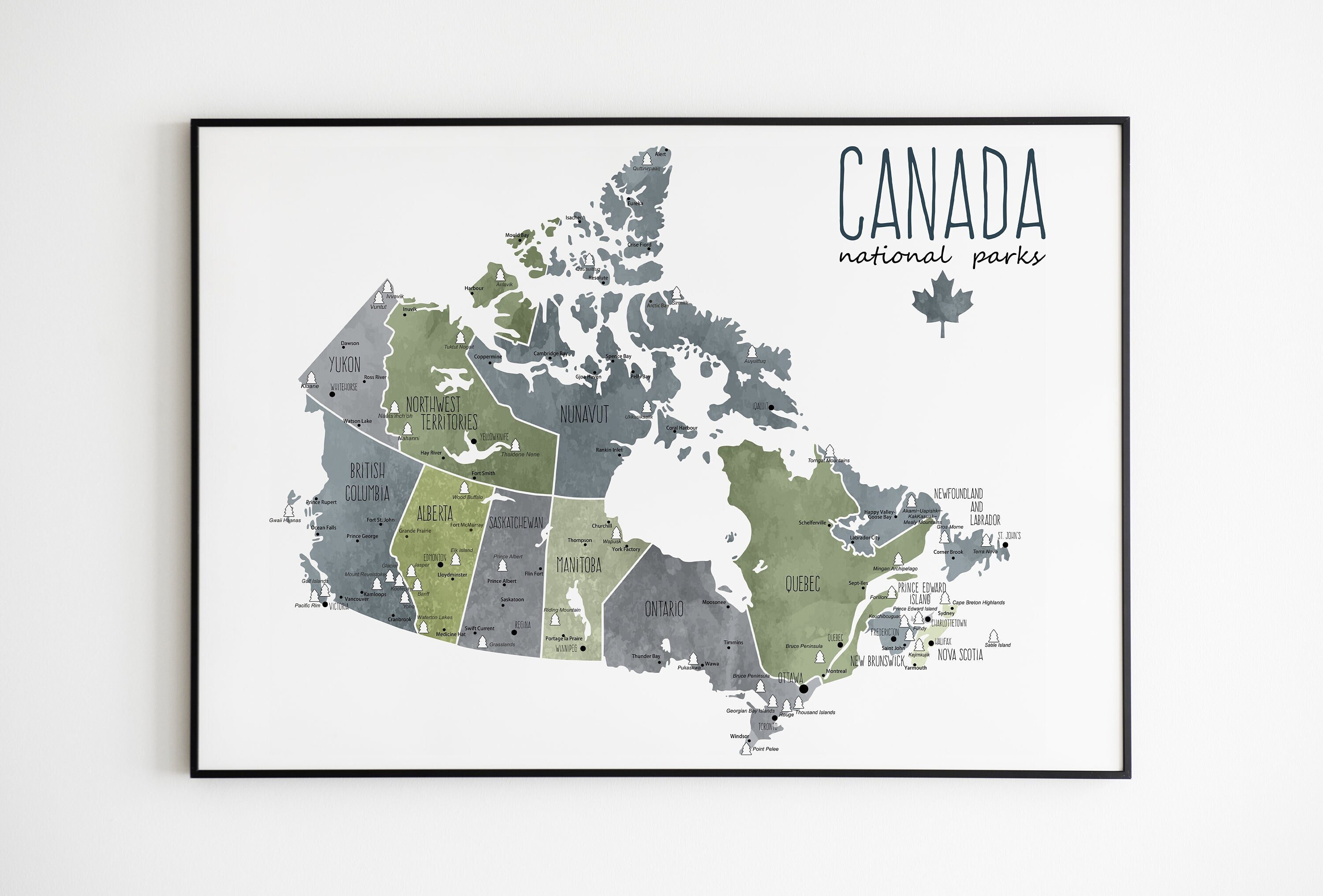 Canada Map Printable Poster Canada Map Digital Download Personalized ...