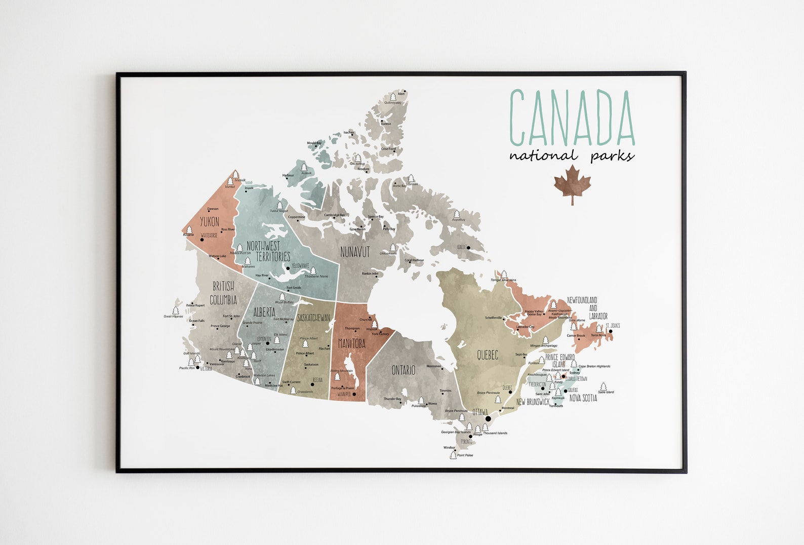 Canada Map Printable Poster Canada Map Digital Download Personalized ...