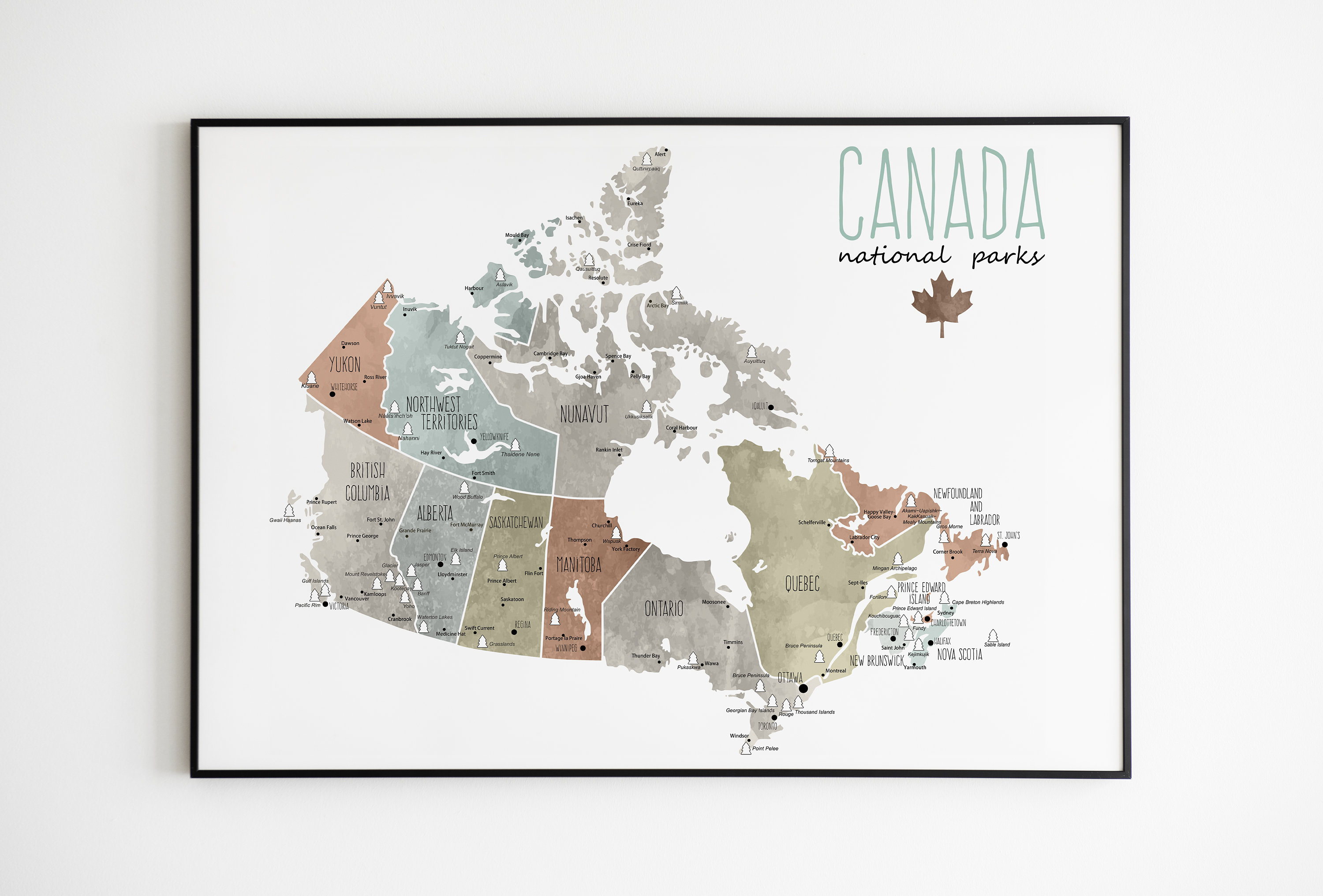 Canada Map Printable Poster Canada Map Digital Download Personalized ...
