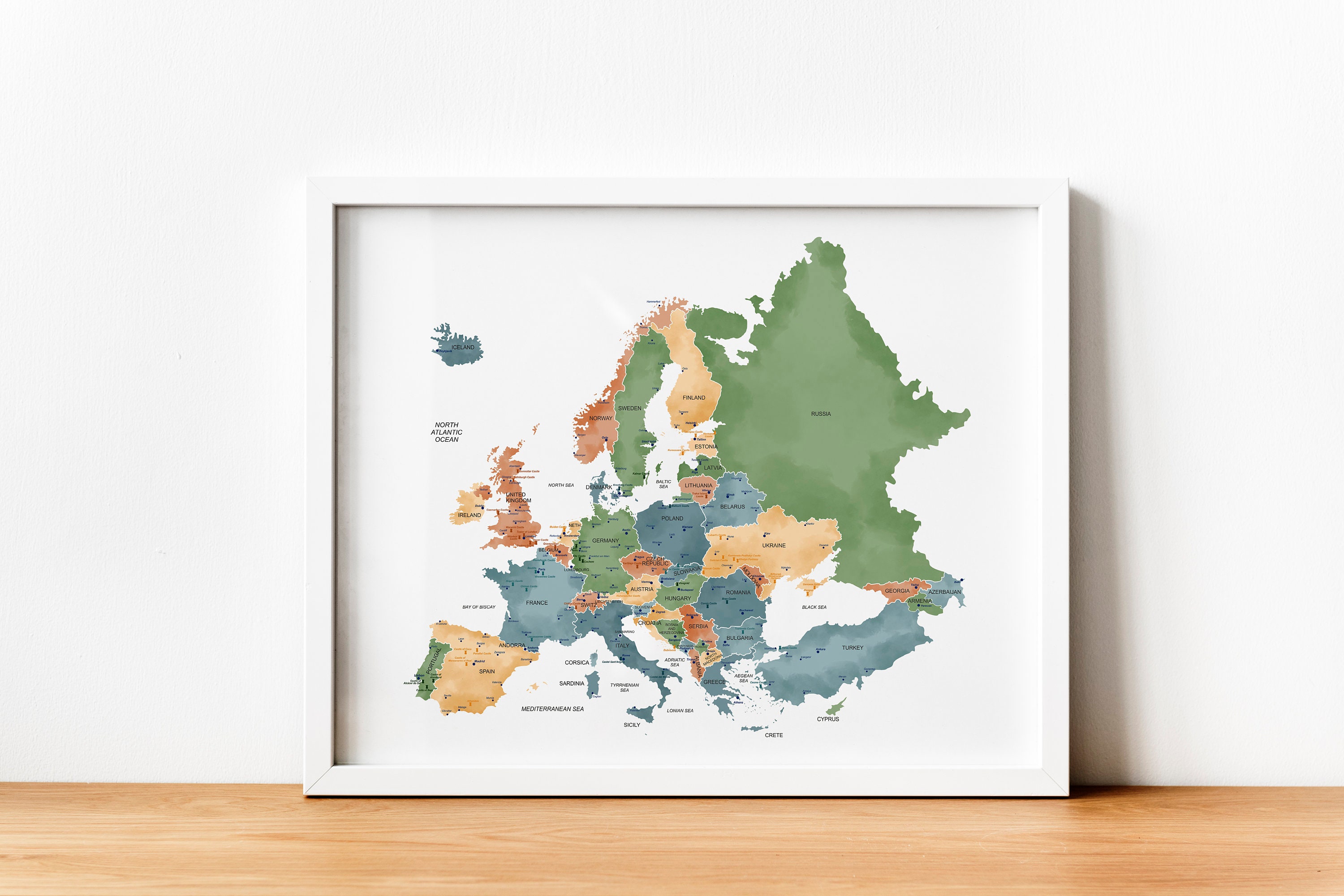 Push Pin Europe Map, Map on Photo Paper, Personalized Europe Map ...