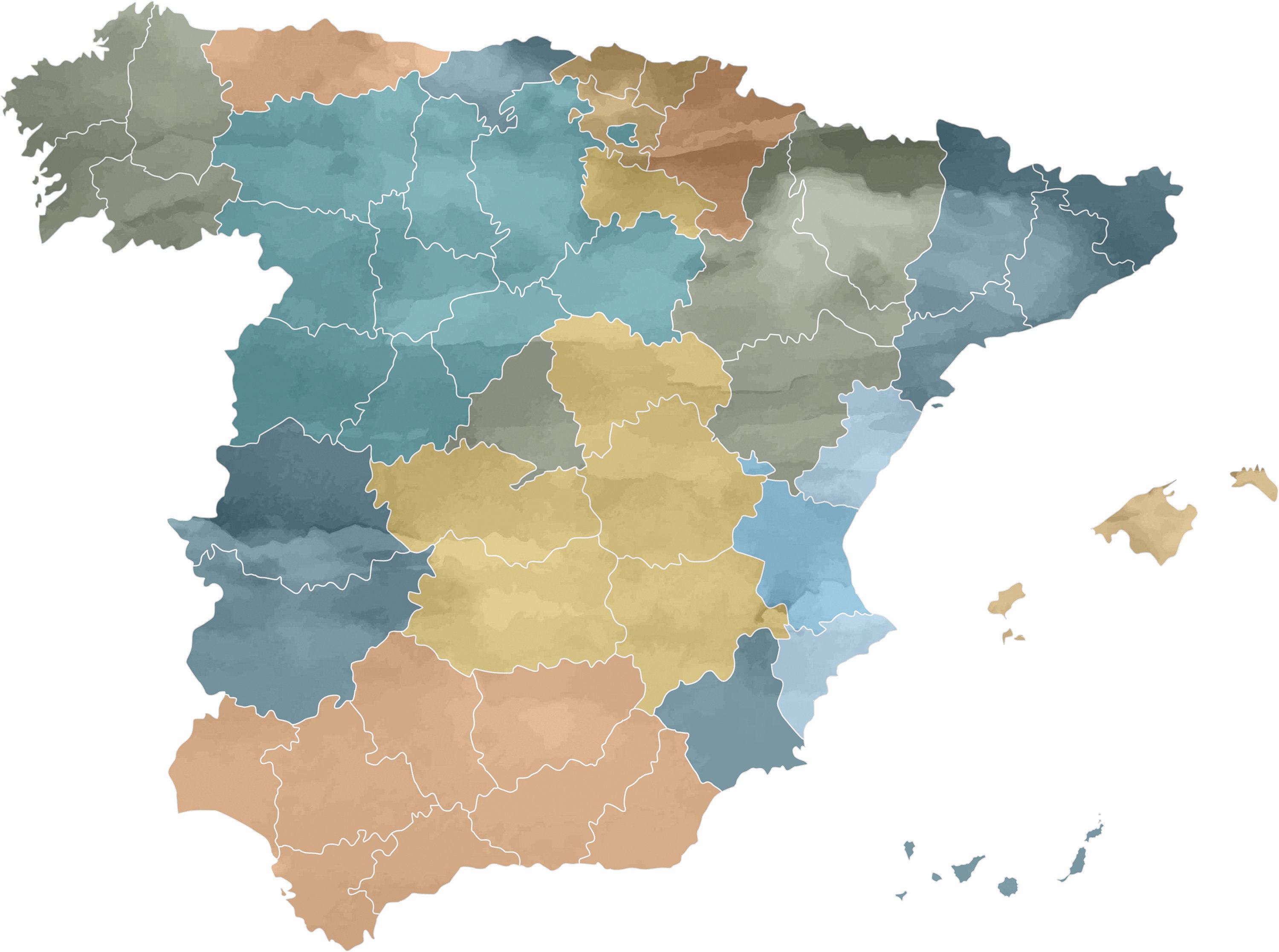 Spain Printable Poster Spain Map Spain Map Poster Print Digital ...