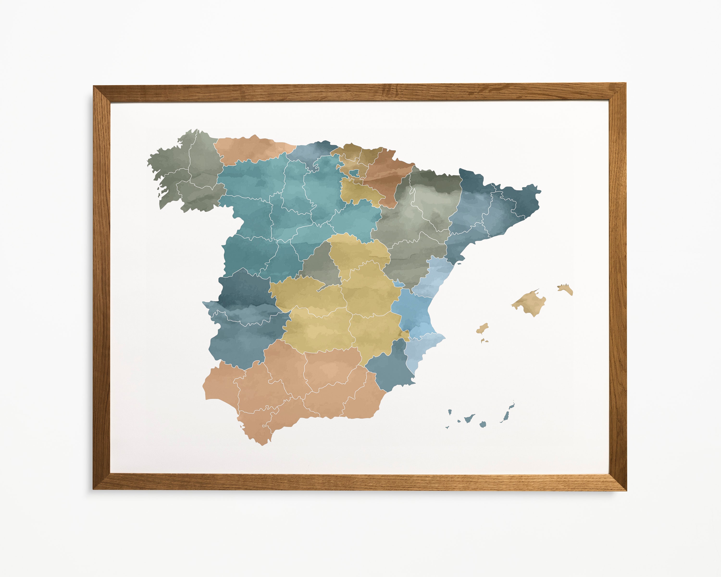 Spain Printable Poster Spain Map Spain Map Poster Print Digital ...