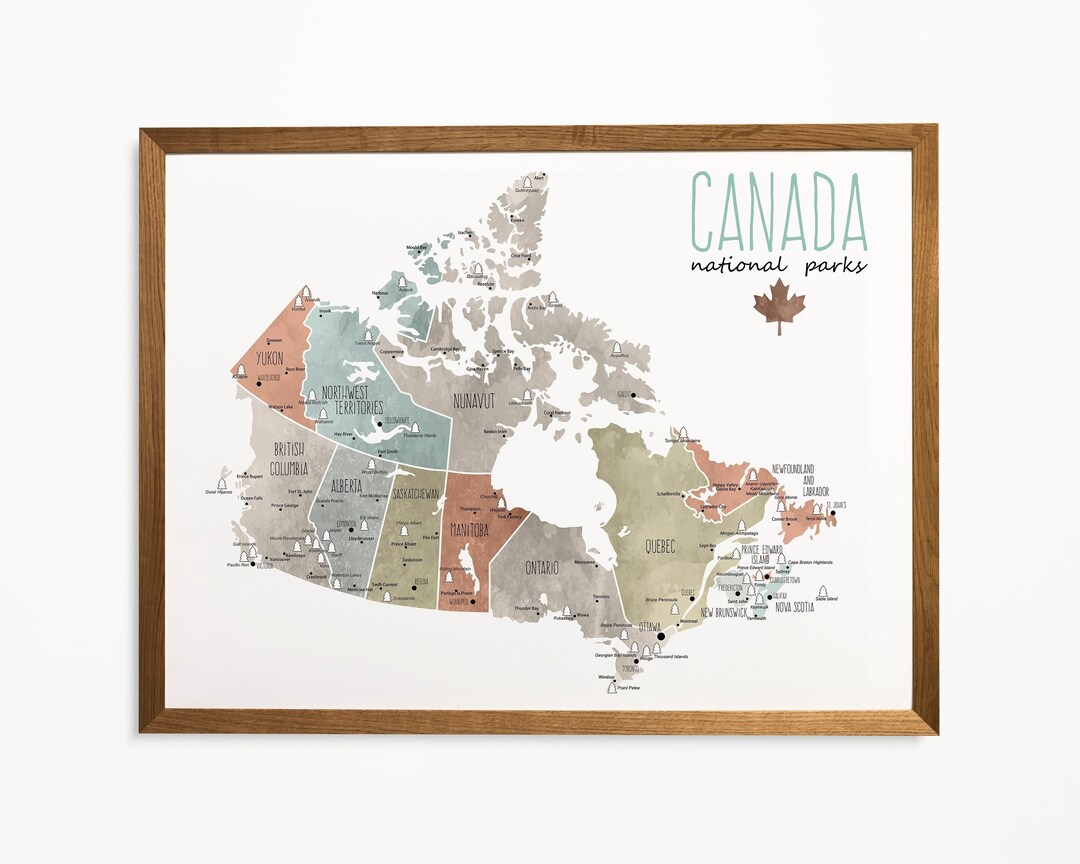 Canada Map Printable Poster Canada Map Digital Download Personalized ...
