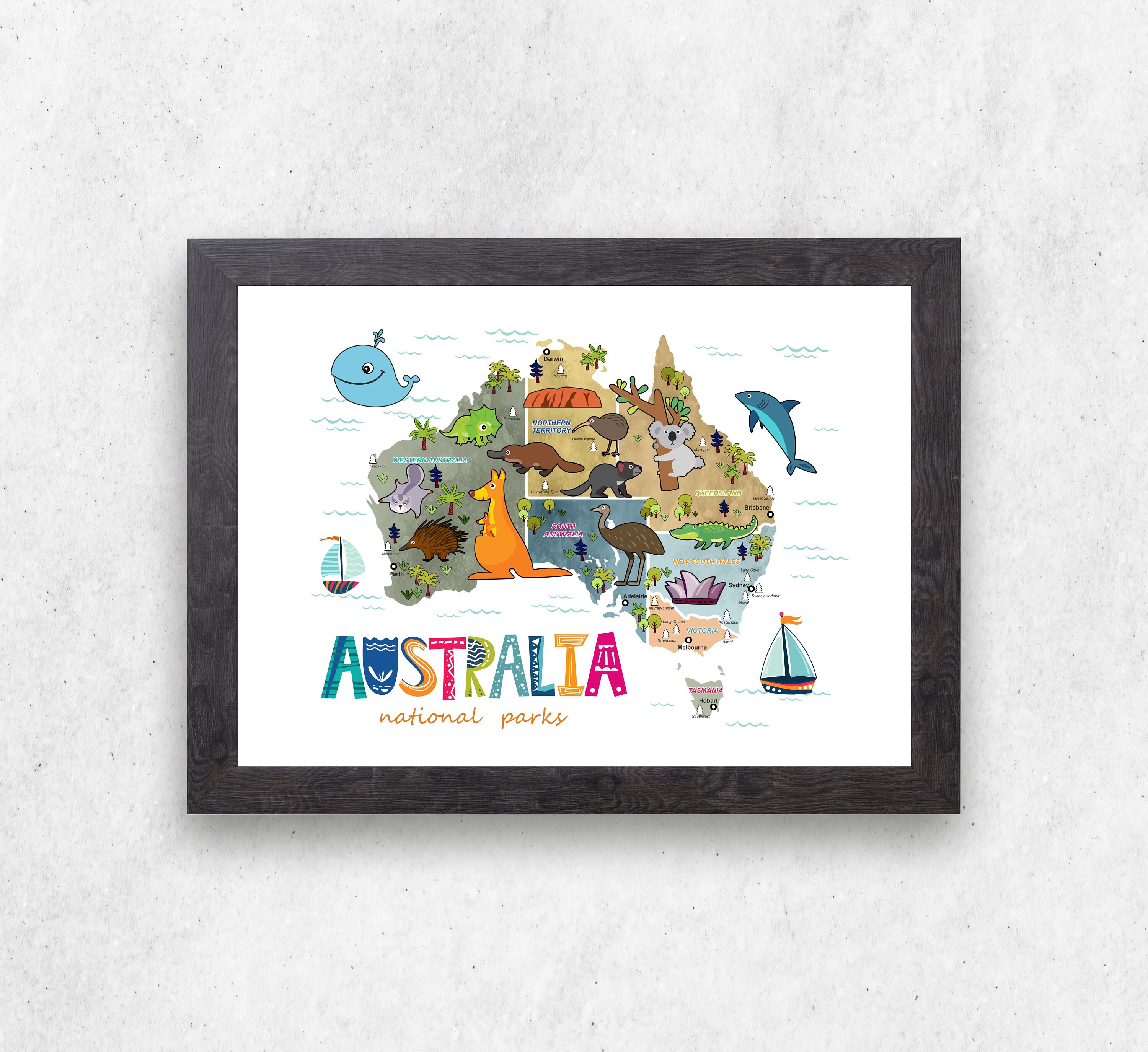 Printable Australia Map Australia Map Australia Poster Digital Download ...