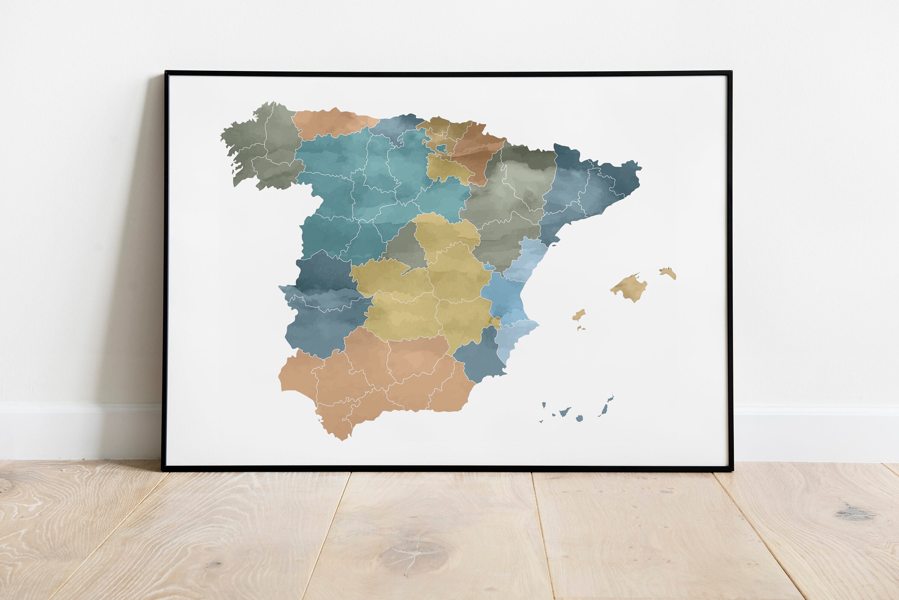 Spain Printable Poster Spain Map Spain Map Poster Print Digital ...