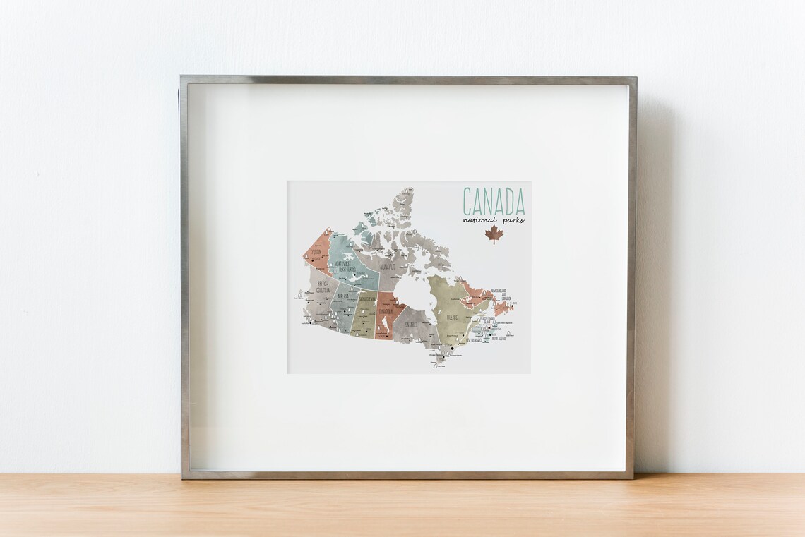 Canada Map Printable Poster Canada Map Digital Download Personalized ...