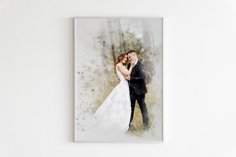 Custom Wedding Portrait From Any Photo Personalized Art Wall - Etsy