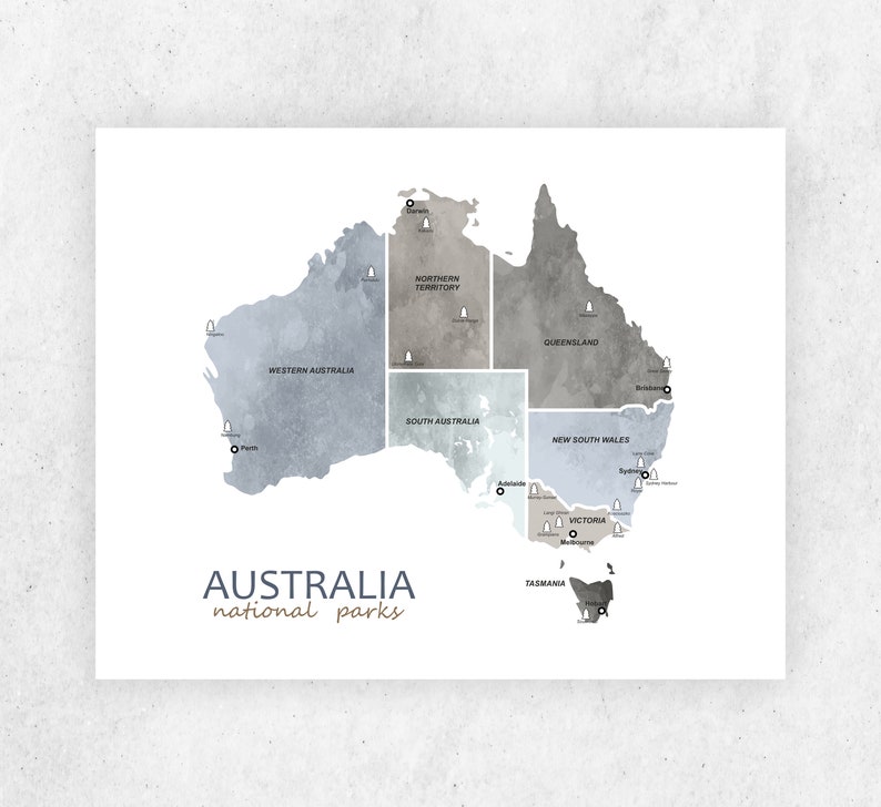 Printable Australia Map Australia Map Australia Poster Digital - Etsy