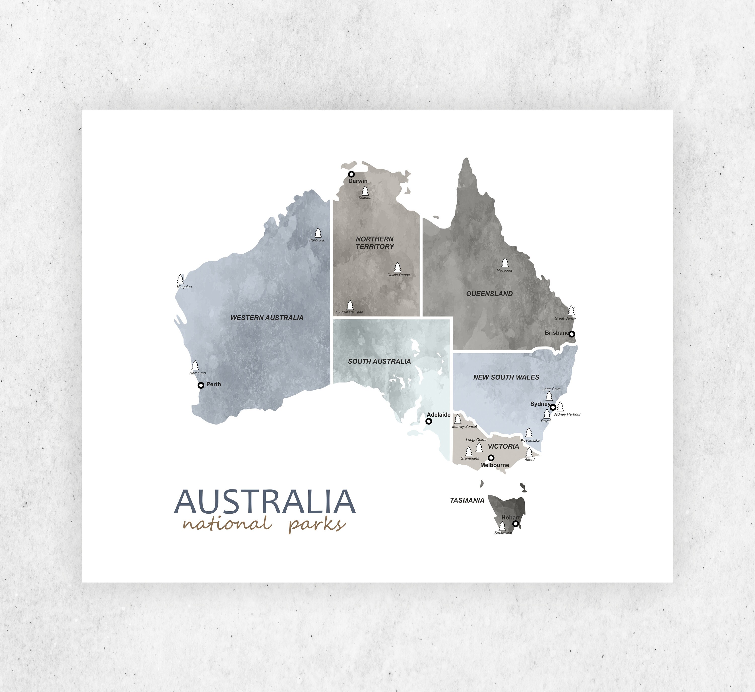 Printable Australia Map Australia Map Australia Poster Digital Download ...