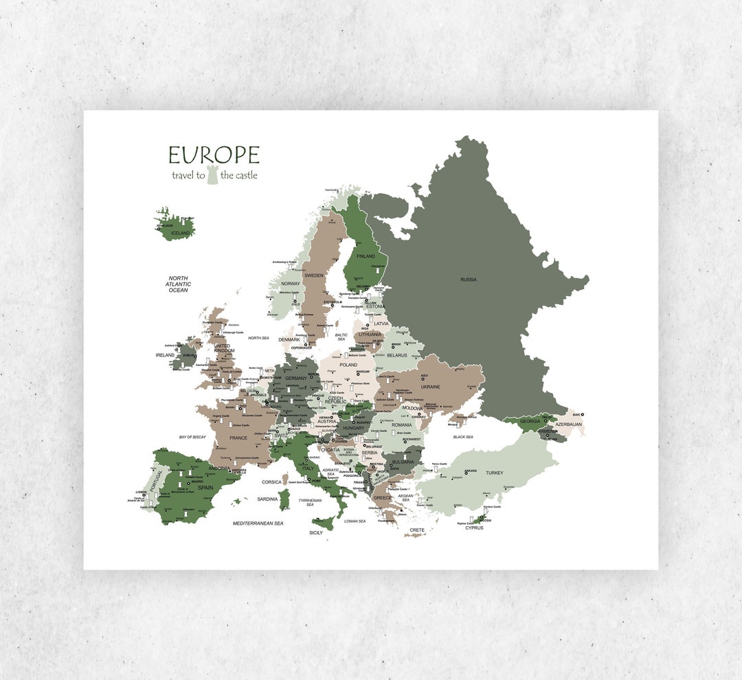 Push Pin Europe Map, Map on Photo Paper, Personalized Europe Map ...