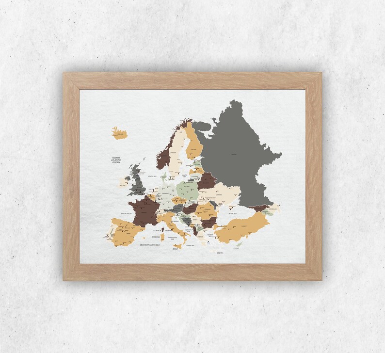 Push Pin Europe Map Map on Photo Paper Personalized Europe - Etsy
