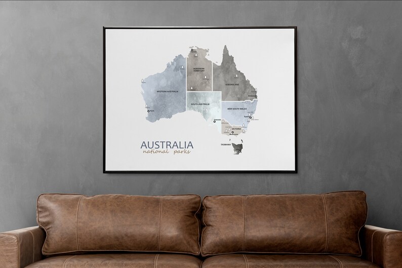 Printable Australia Map Australia Map Australia Poster Digital Download ...