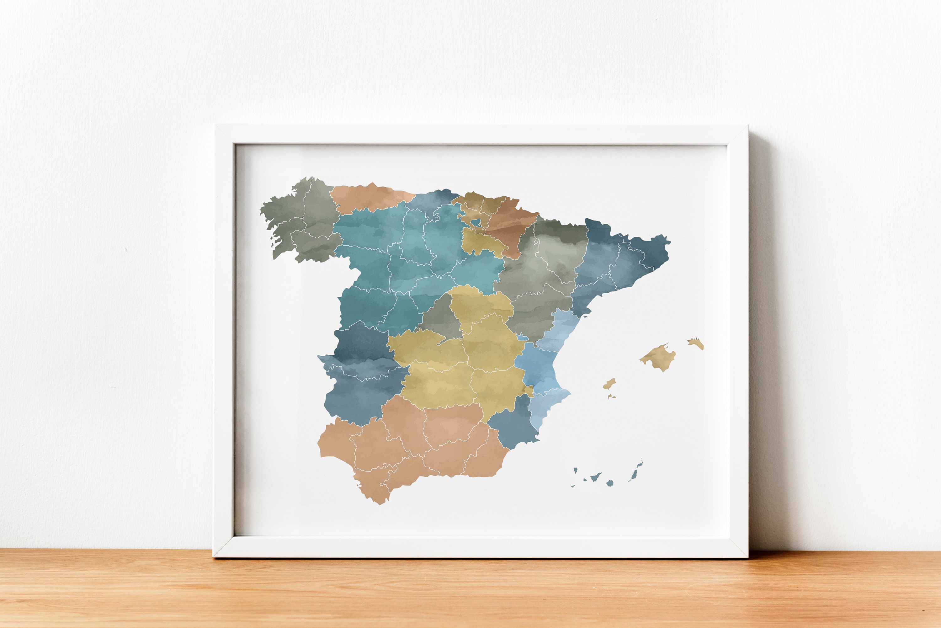 Spain Printable Poster Spain Map Spain Map Poster Print Digital ...