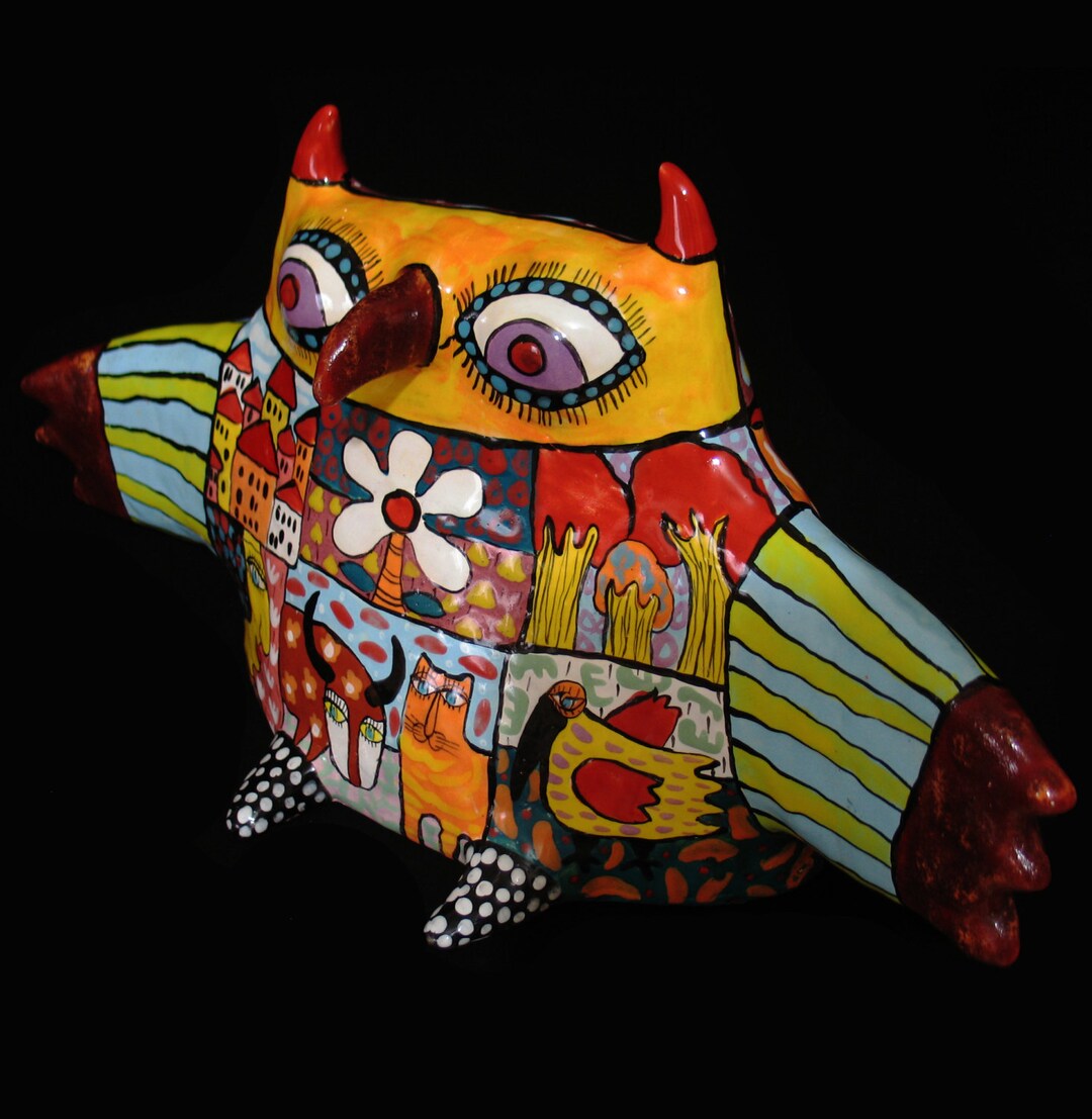 Owl Ceramic Sculpture | Clay Owl Sculpture | Pottery Bird Owl | Ceramic ...