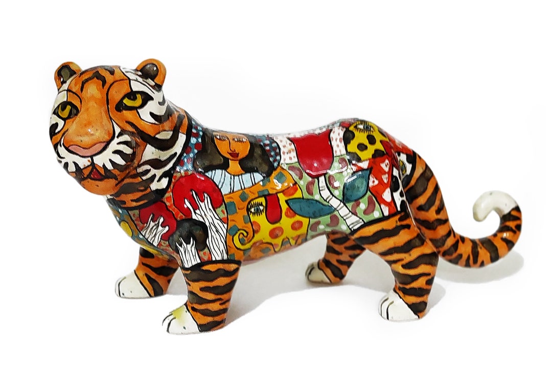 Tiger Figurine - Ceramic Sculpture, Custom Tiger Figurine, Tiger Clay ...