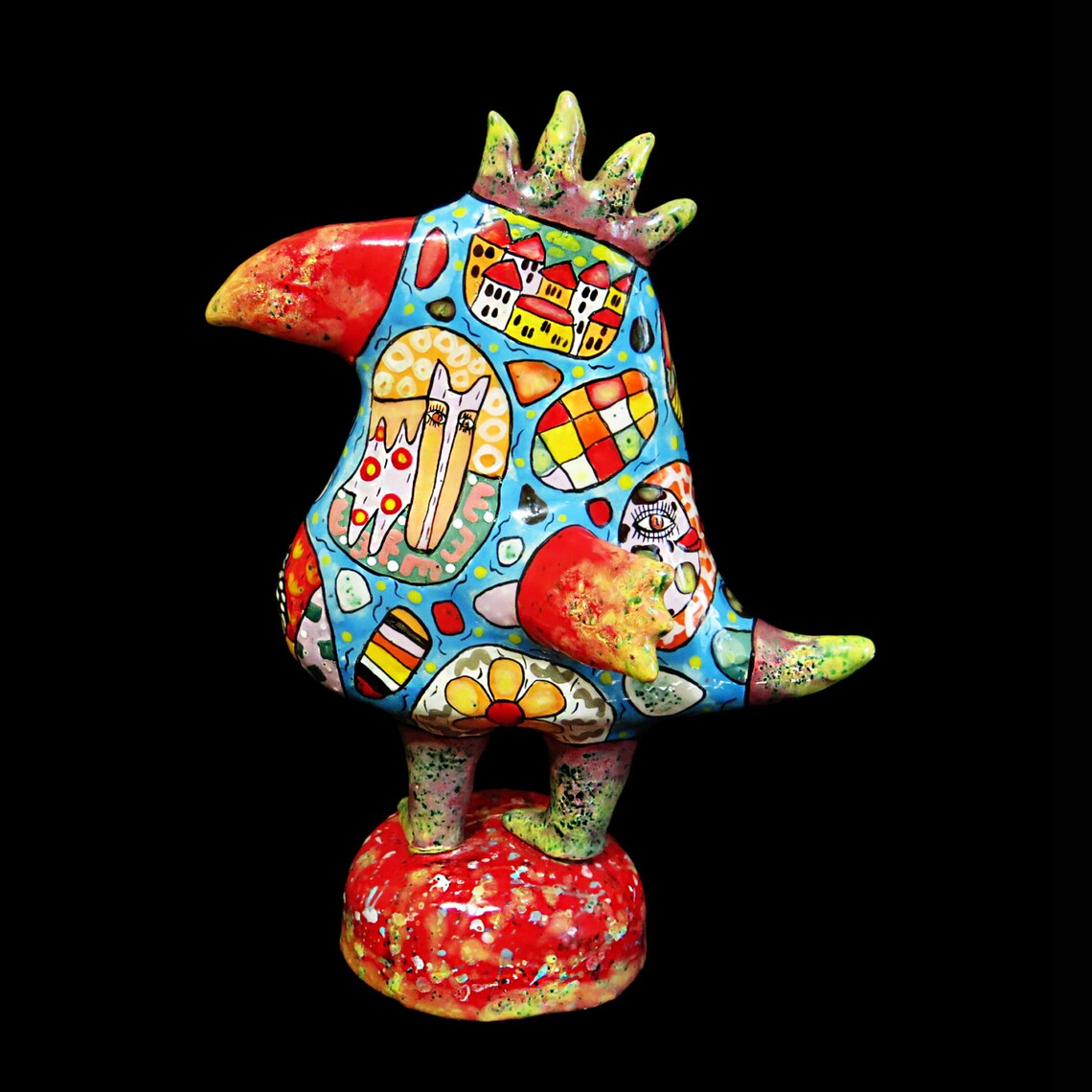 Ceramic Parrot Sculpture Big Bird Parrot Hand Painted - Etsy Australia