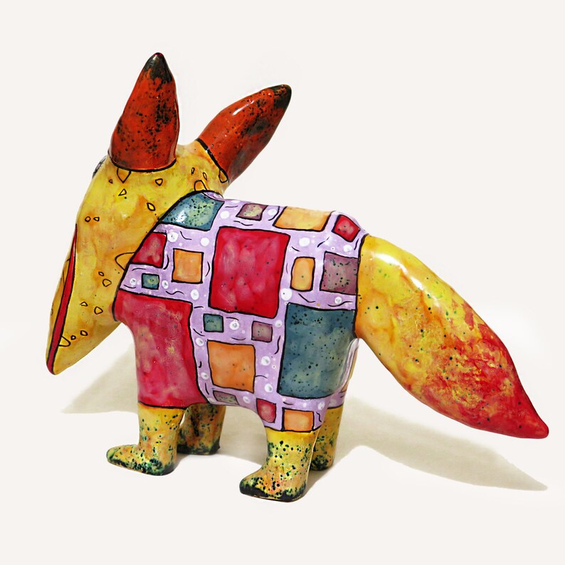 Ceramic fox ceramic figurine fox small fox fox figure fox | Etsy