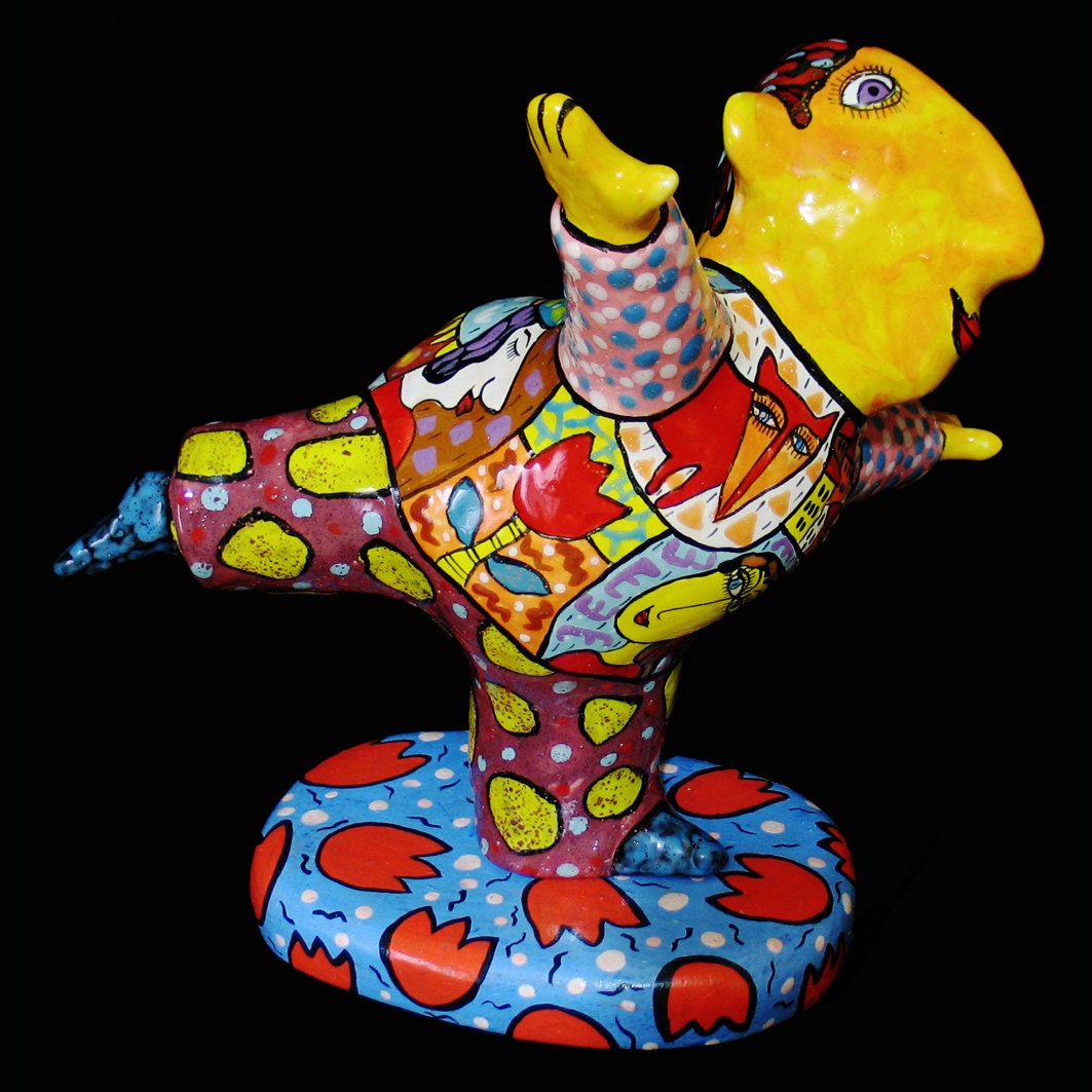 Dancing Man Ceramic Figurine Sculpnure Statue of a Man - Etsy