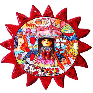 Sun Wall Panel, Ceramic Sun, Ceramic Star, Star Wall Panel, Ceramic ...