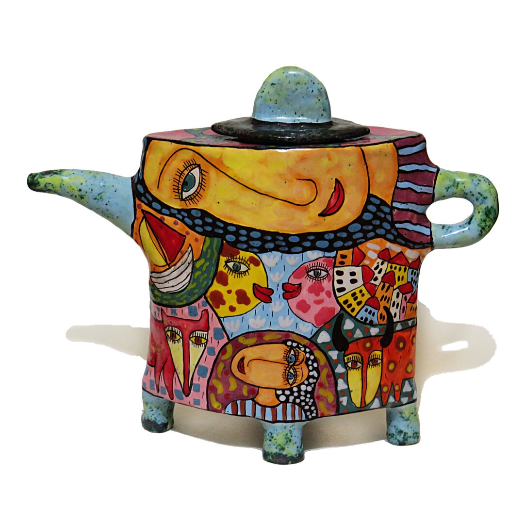 Ceramic Teapot, Teapot With Decor, Painted Teapot, Teapot a Decorated ...