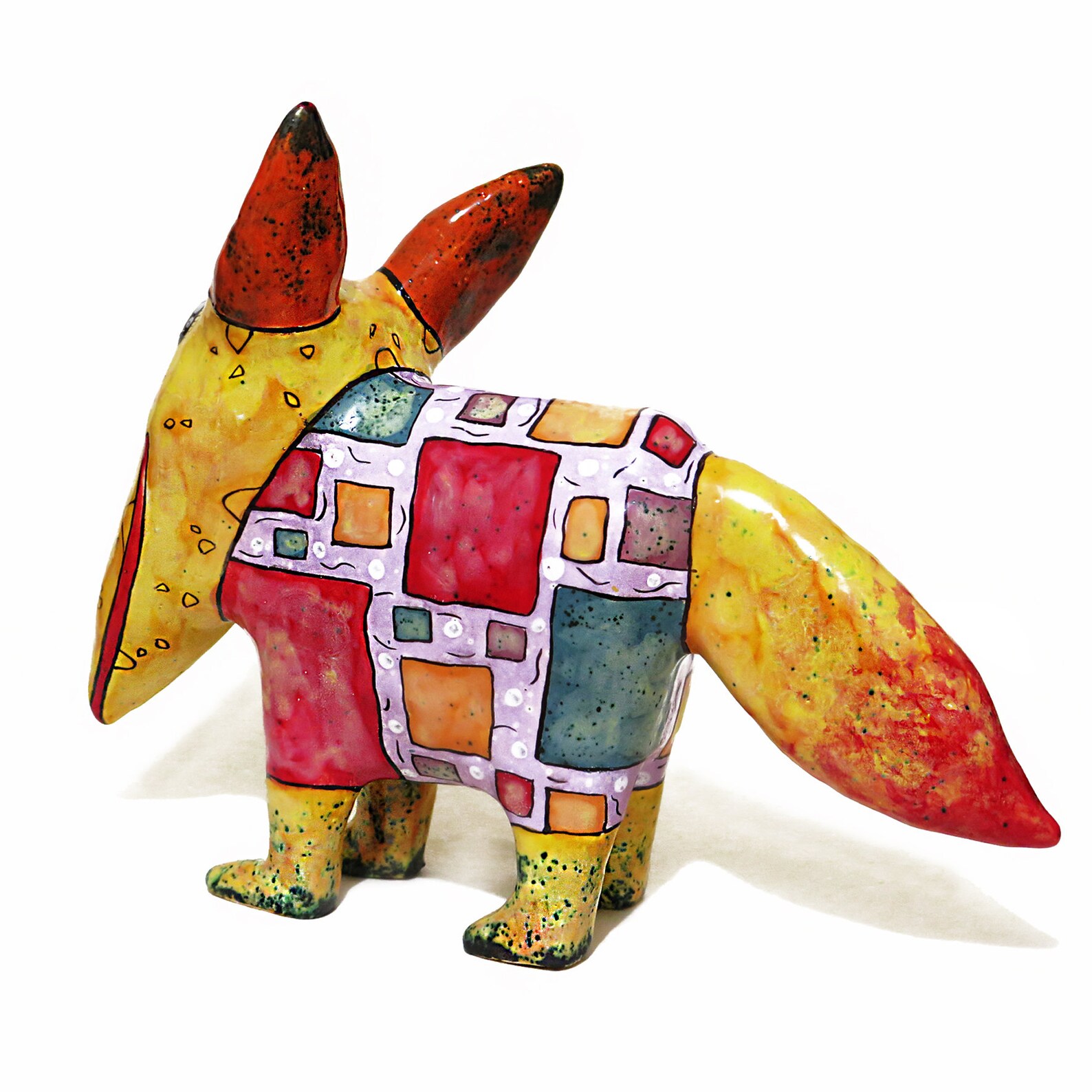 Ceramic Fox Ceramic Figurine Fox Small Fox Figurine Clay - Etsy