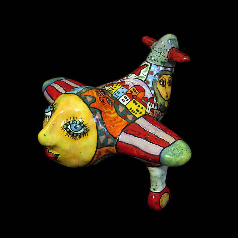 Airplane Ceramic Sculpture Airliner Figure Gift to the - Etsy UK