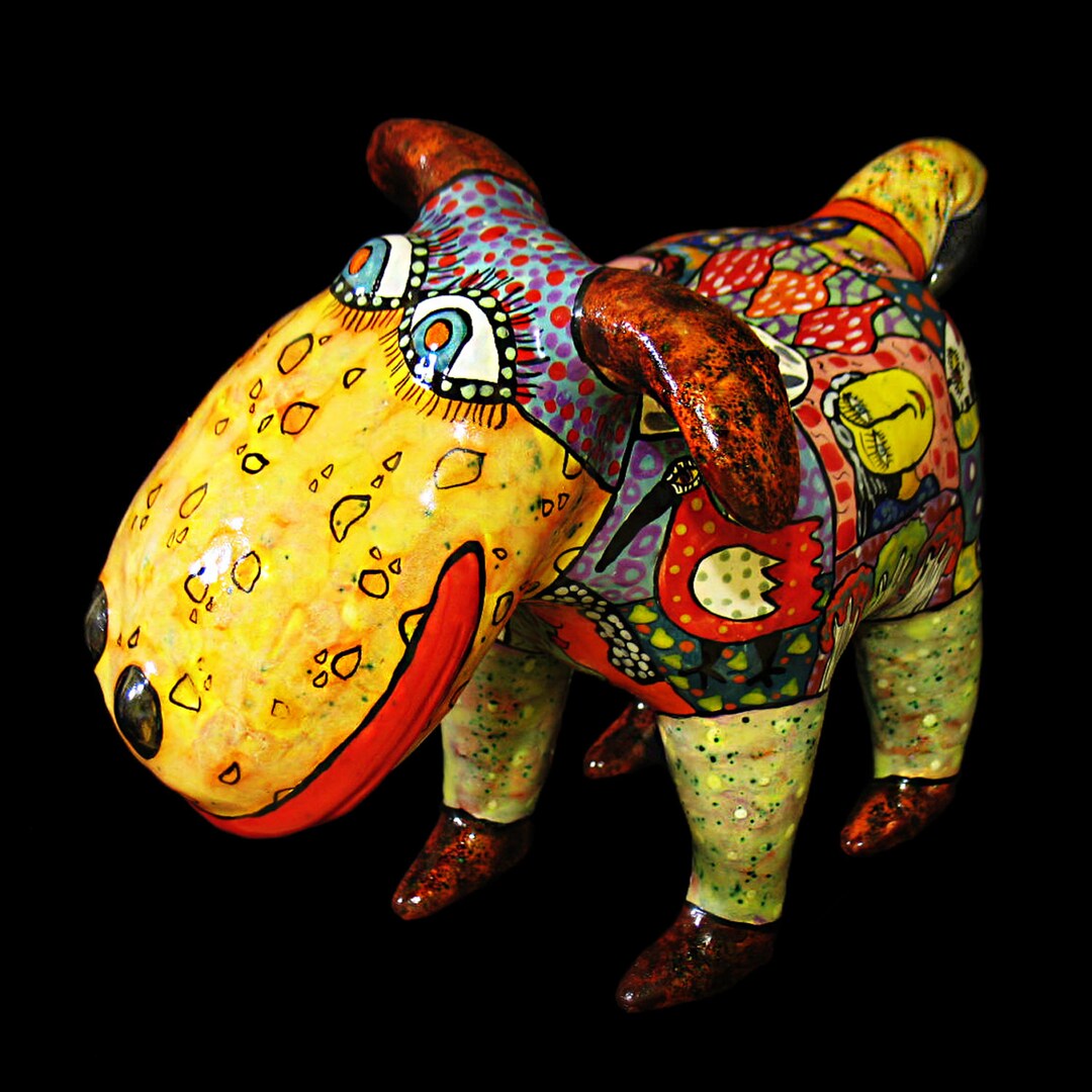 Gifts for Dog Lovers, Сeramic Figurine of a Dog, Ceramic Dog, Colorful ...