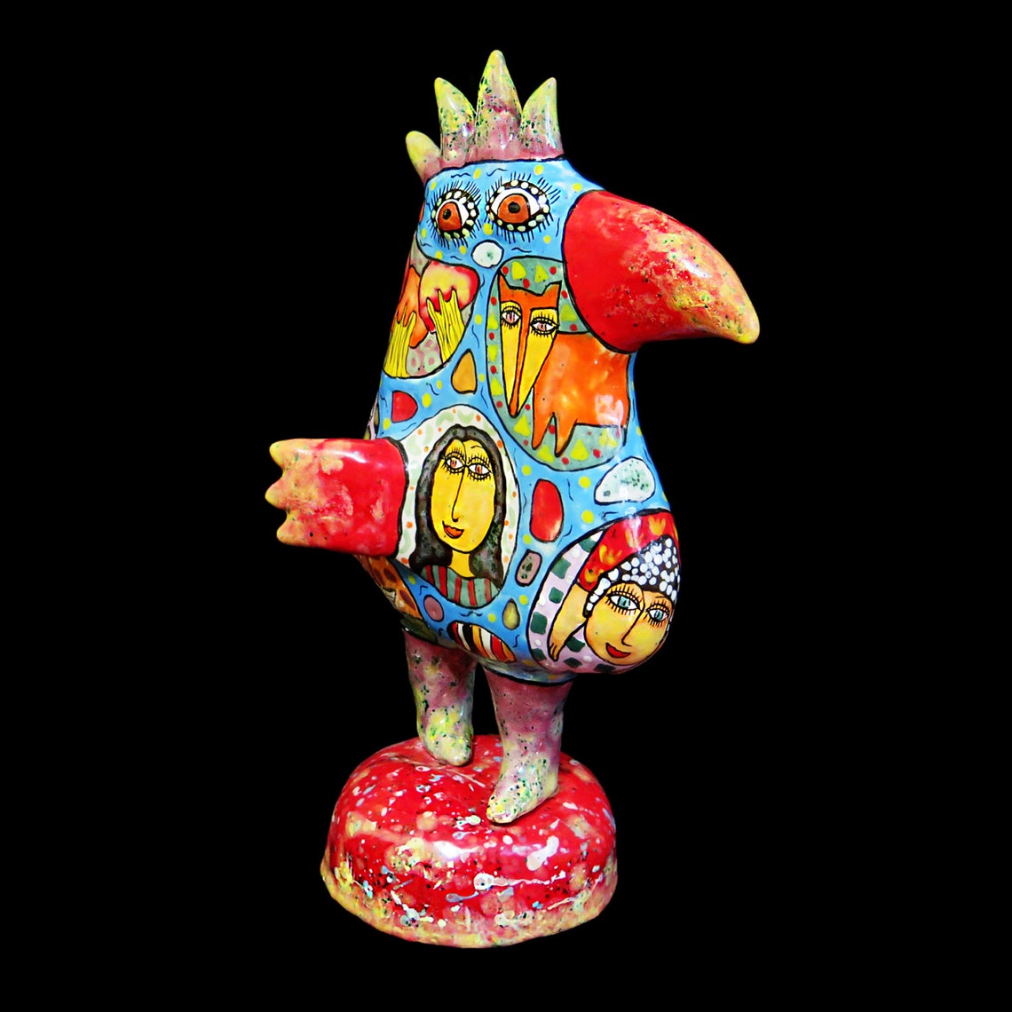 Ceramic Parrot Sculpture Big Bird Parrot Hand Painted - Etsy