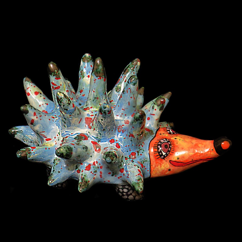 Hedgehog Ceramics Miniature Figurine a Hedgehog Figurine - Etsy