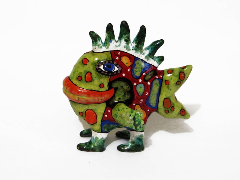 Ceramic Sculpture Fish Colorful Small Fish Exotic Fish - Etsy
