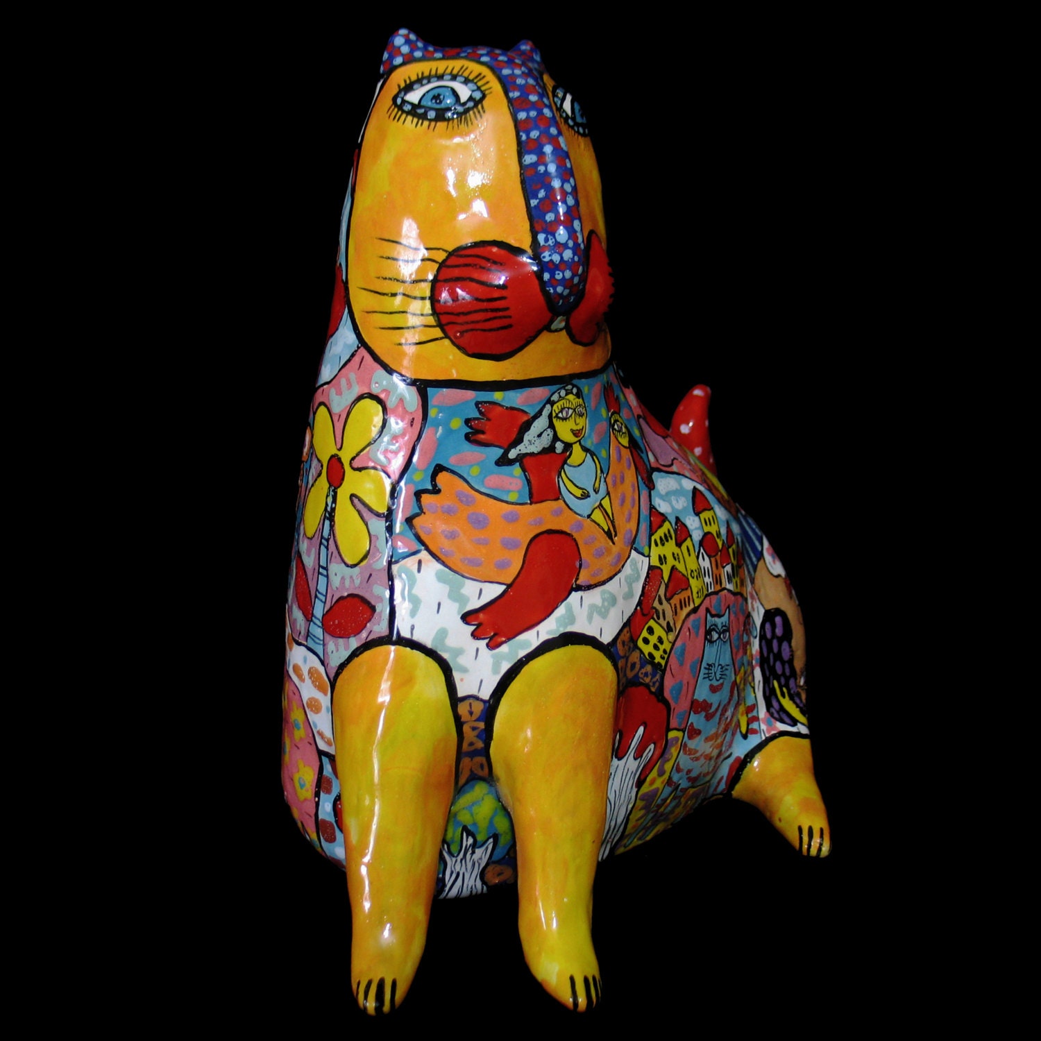 Cat Sculpture Ceramic Cat Ceramic Figurines Ceramic - Etsy