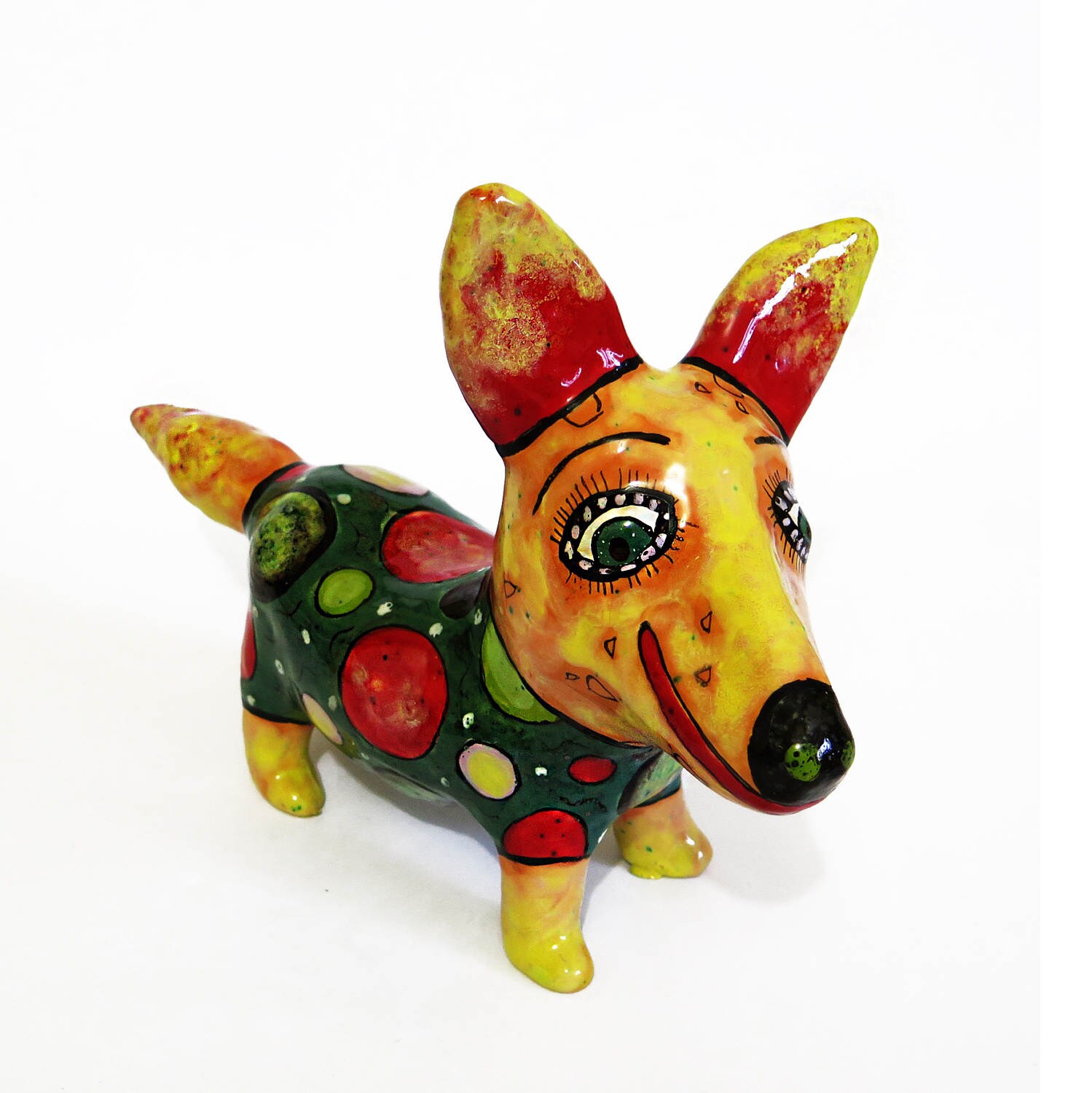 Dog Corgi Ceramic Figurine Miniature Dog Art Ceramic - Etsy