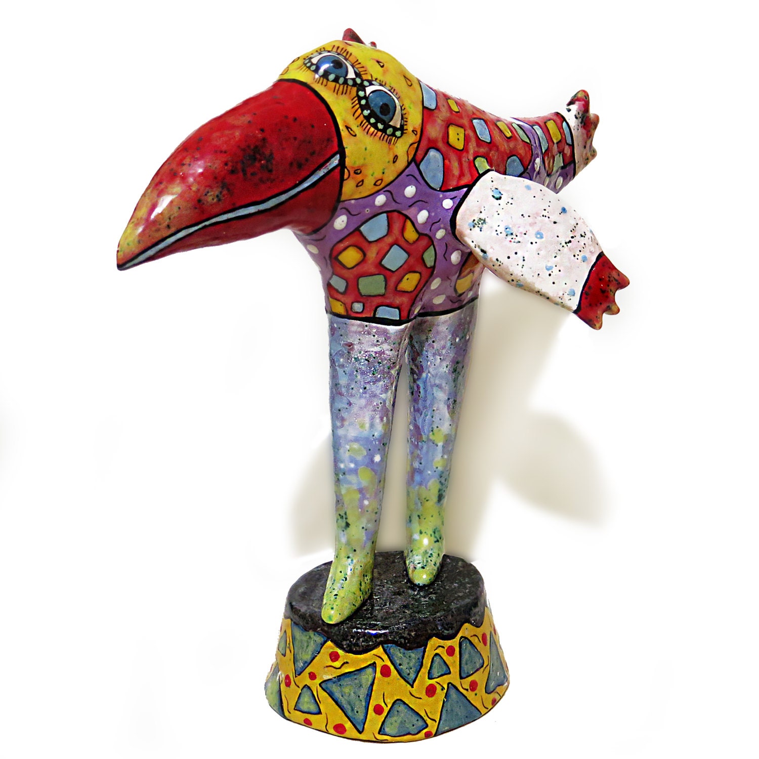 Ceramic Crow, Bird Figurine, Best Gift Idea, Big Bird, Big Crow ...