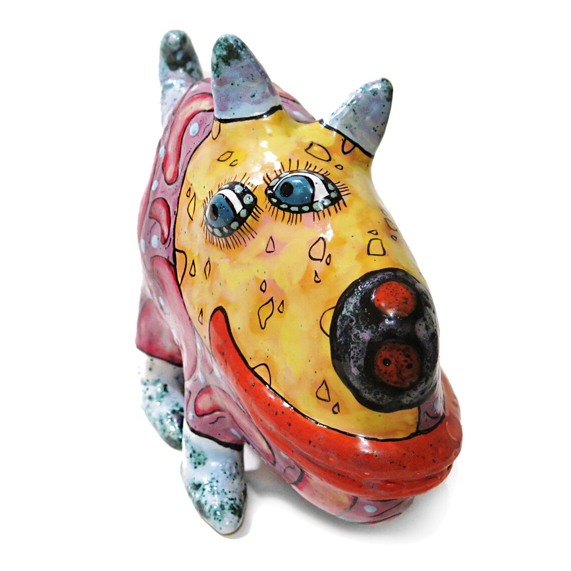 Dog Figurines Clay Ceramic Art, Little Dog, Puppy Ceramic, Clay ...