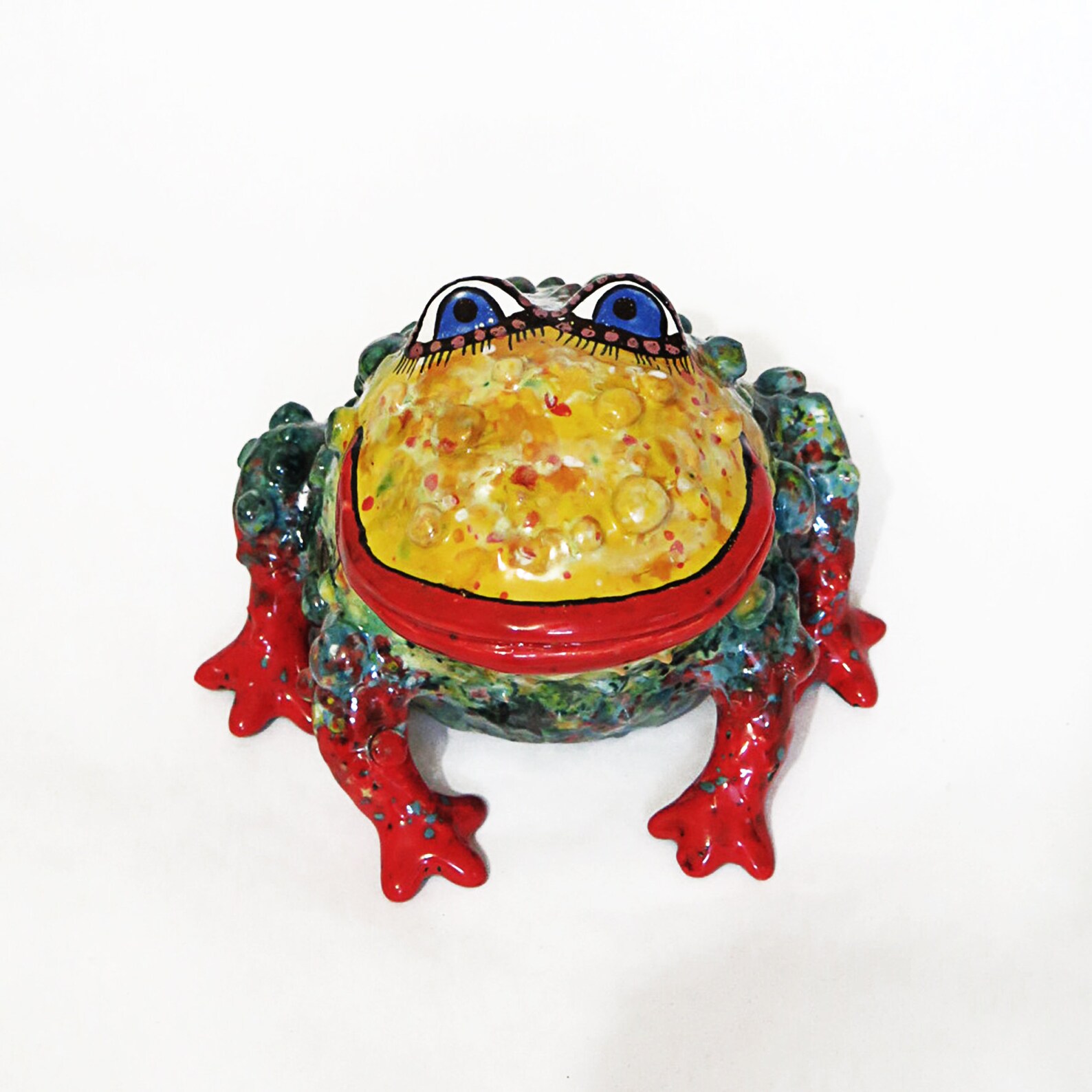 Warty Frog Ceramic Sculpture, Totem Animals Figurines, Cute Fat Toad ...