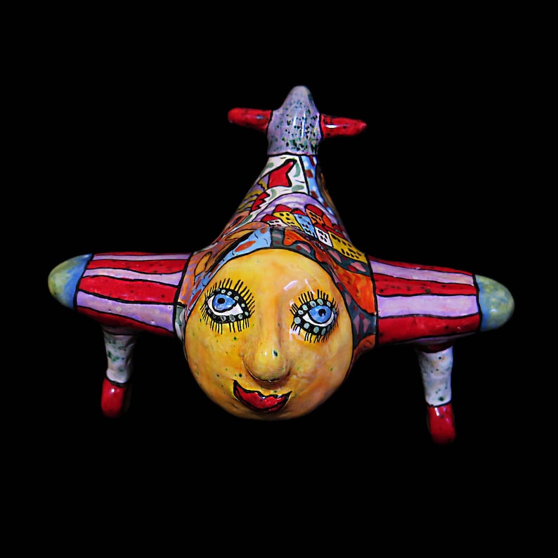 Airplane Ceramic Sculpture Airliner Figure Gift to the - Etsy UK
