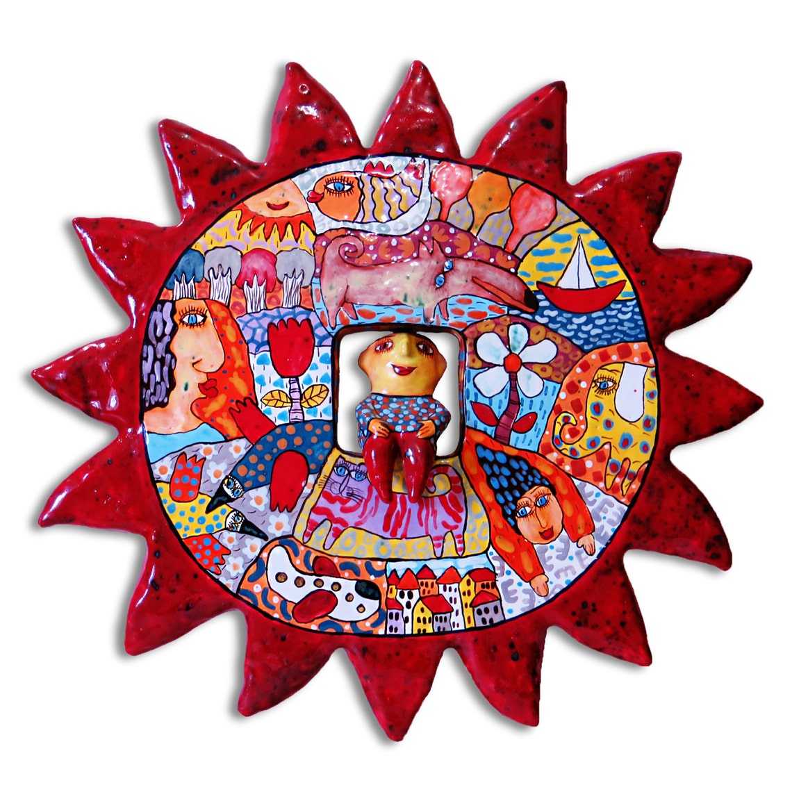 Sun wall panel ceramic sun ceramic star star wall panel | Etsy