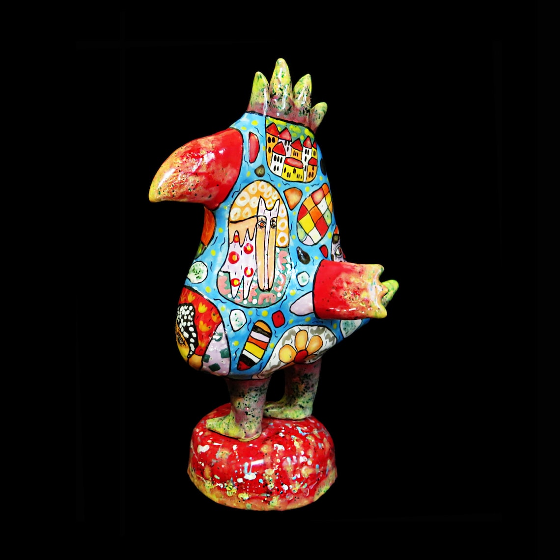 Ceramic Parrot Sculpture Big Bird Parrot Hand Painted - Etsy