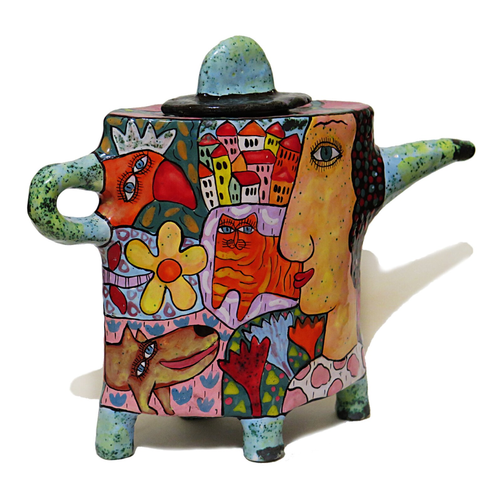 Ceramic Teapot, Teapot With Decor, Painted Teapot, Teapot a Decorated ...