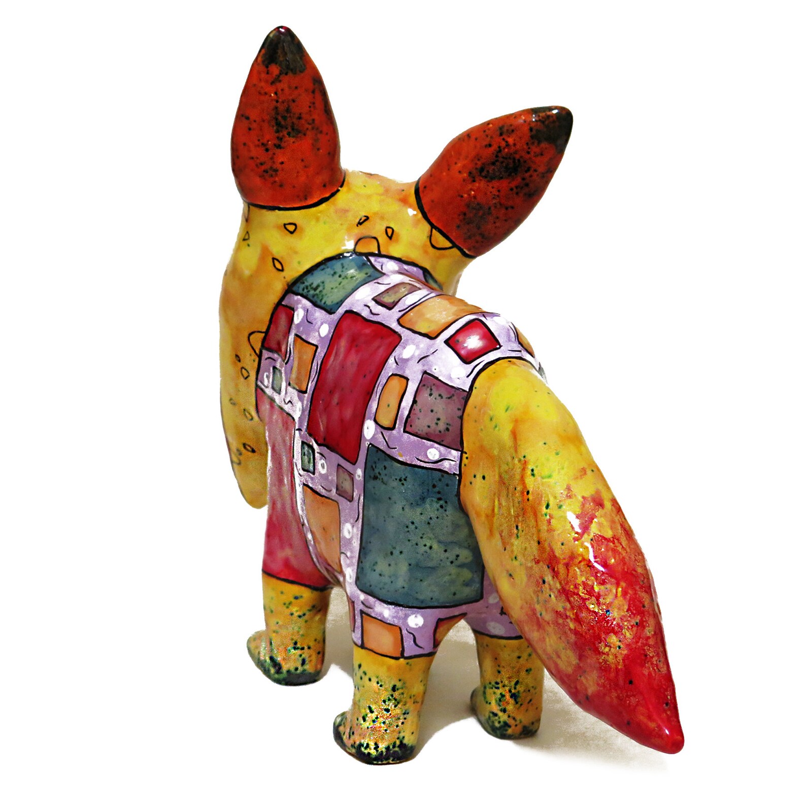 Ceramic Fox Ceramic Figurine Fox Small Fox Figurine Clay | Etsy