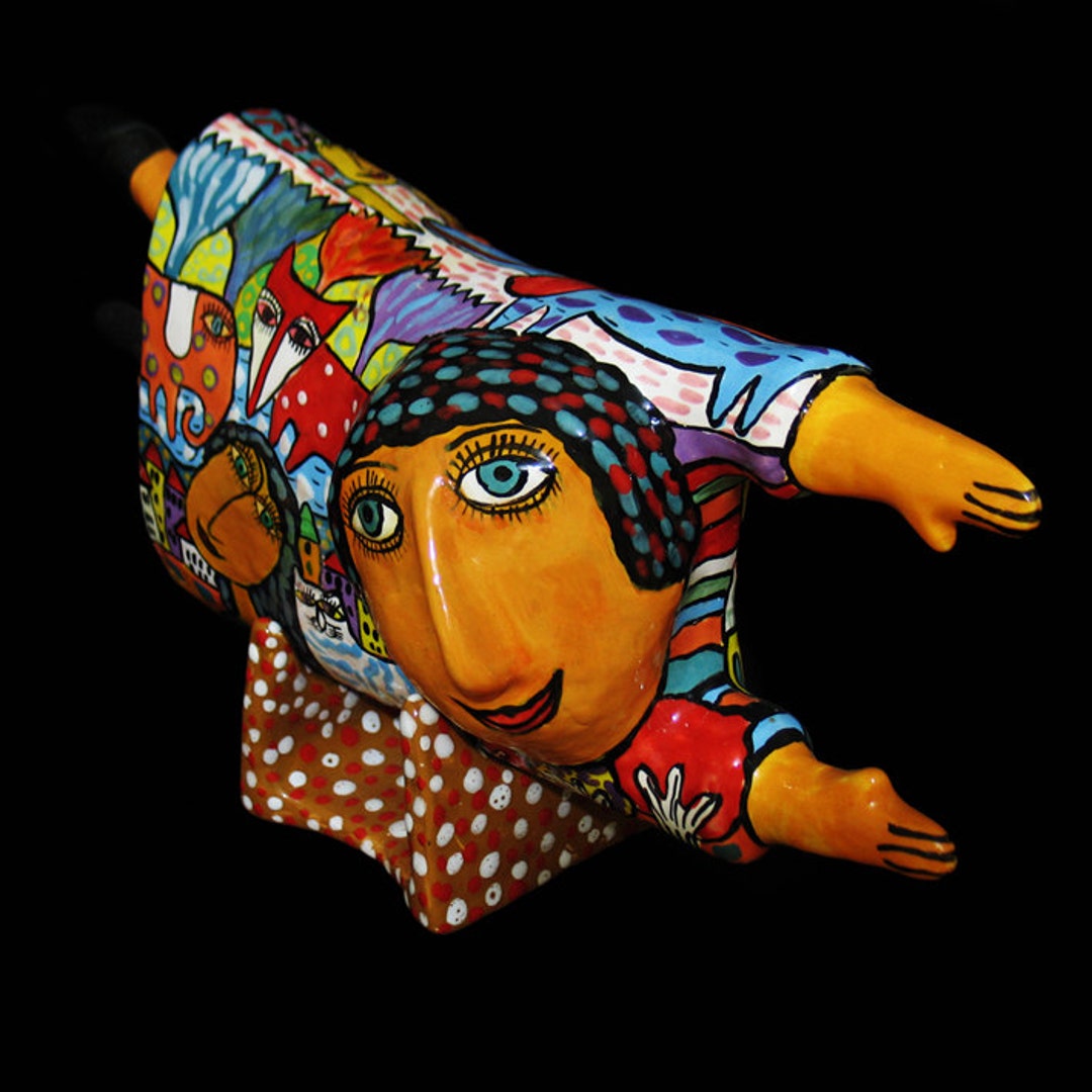 Ceramic Sculpture Flying, Levitating, Flier, Statue of Man, Human ...